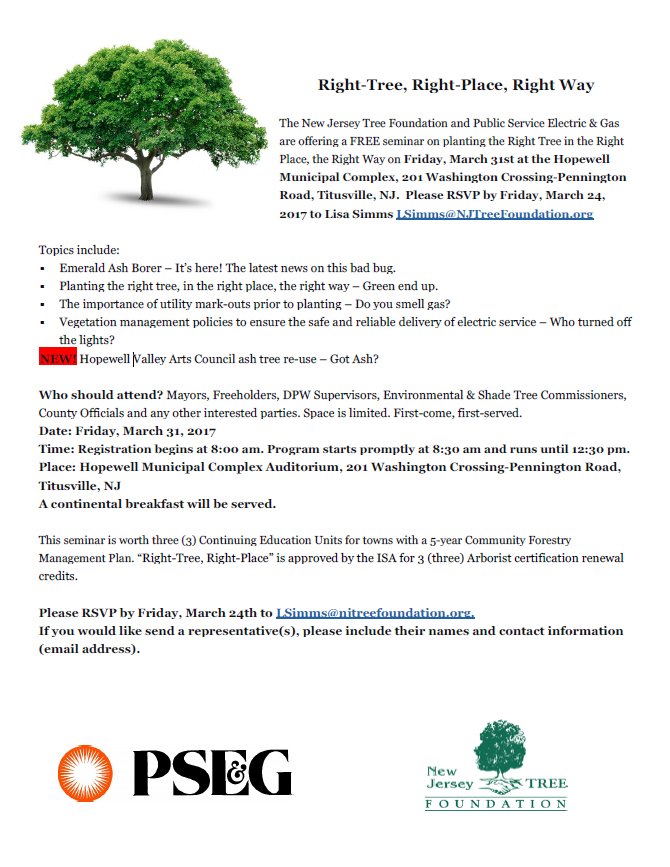 Right Tree Right Place Seminar to Be Offered in March | Mercer County ...